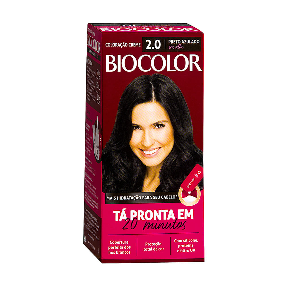 Tinta para Cabelo Biocolor Preto Azulado em Alta - Zaffari