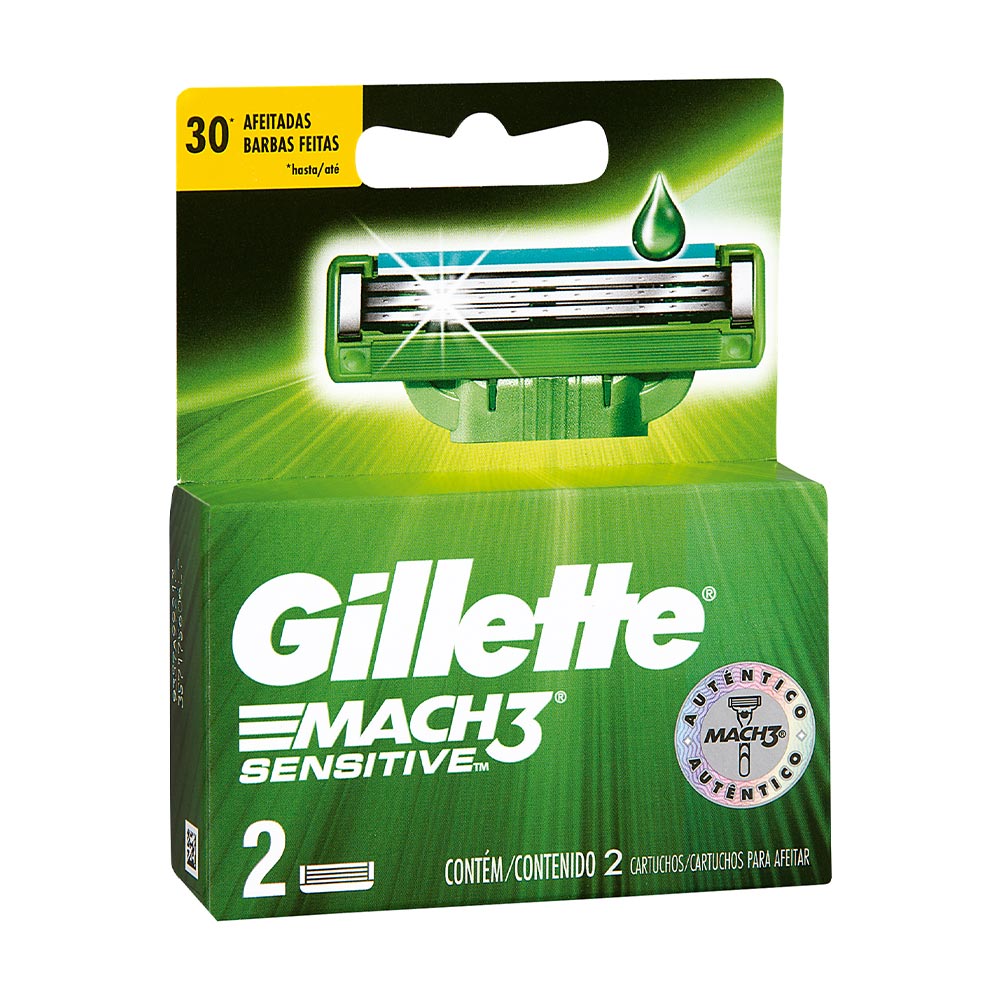 Carga Gillette Mach 3 Sensitive 2 unidades - Zaffari