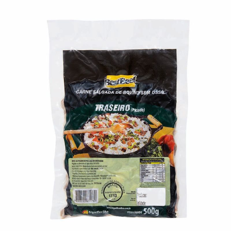 Charque de Traseiro Bovino Picado Best Beef 500g Charque de Traseiro Bovino Picado Best Beef 500g