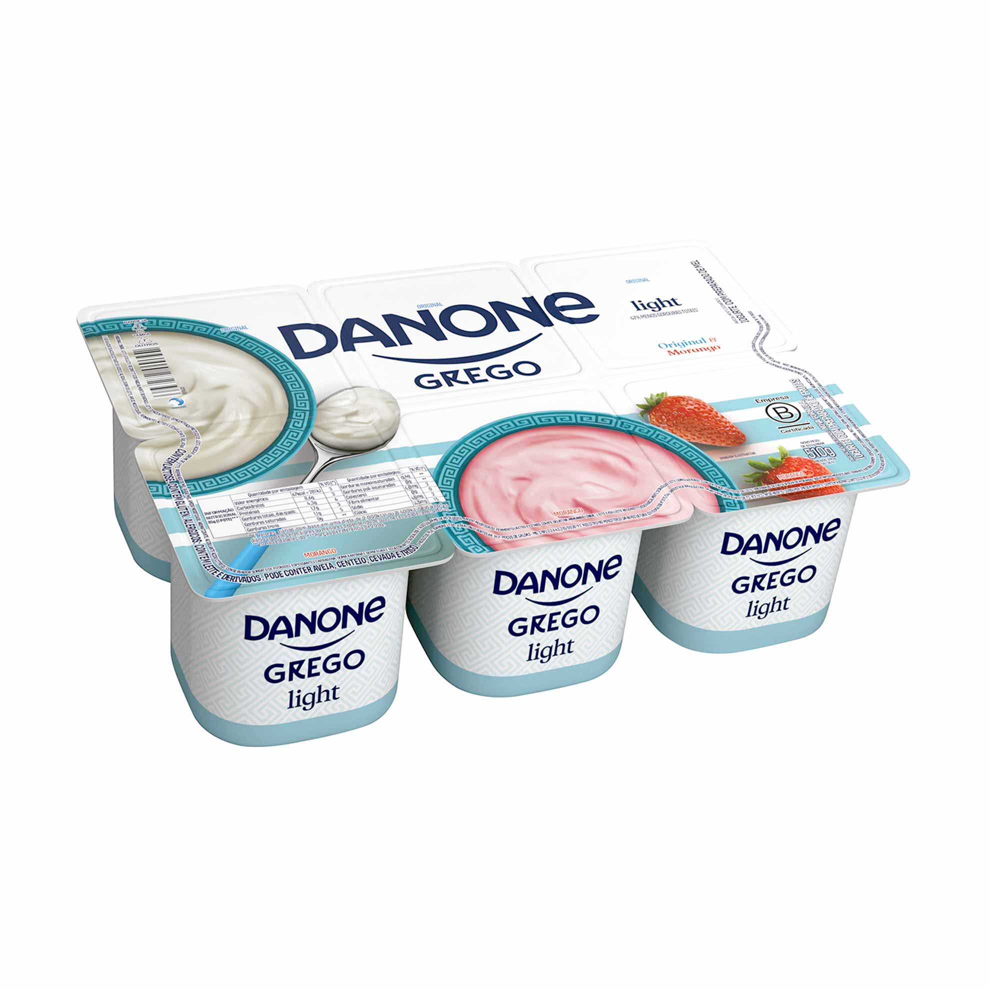 Iogurte Original e Morango Light Grego Danone 510g - Zaffari & Bourbon