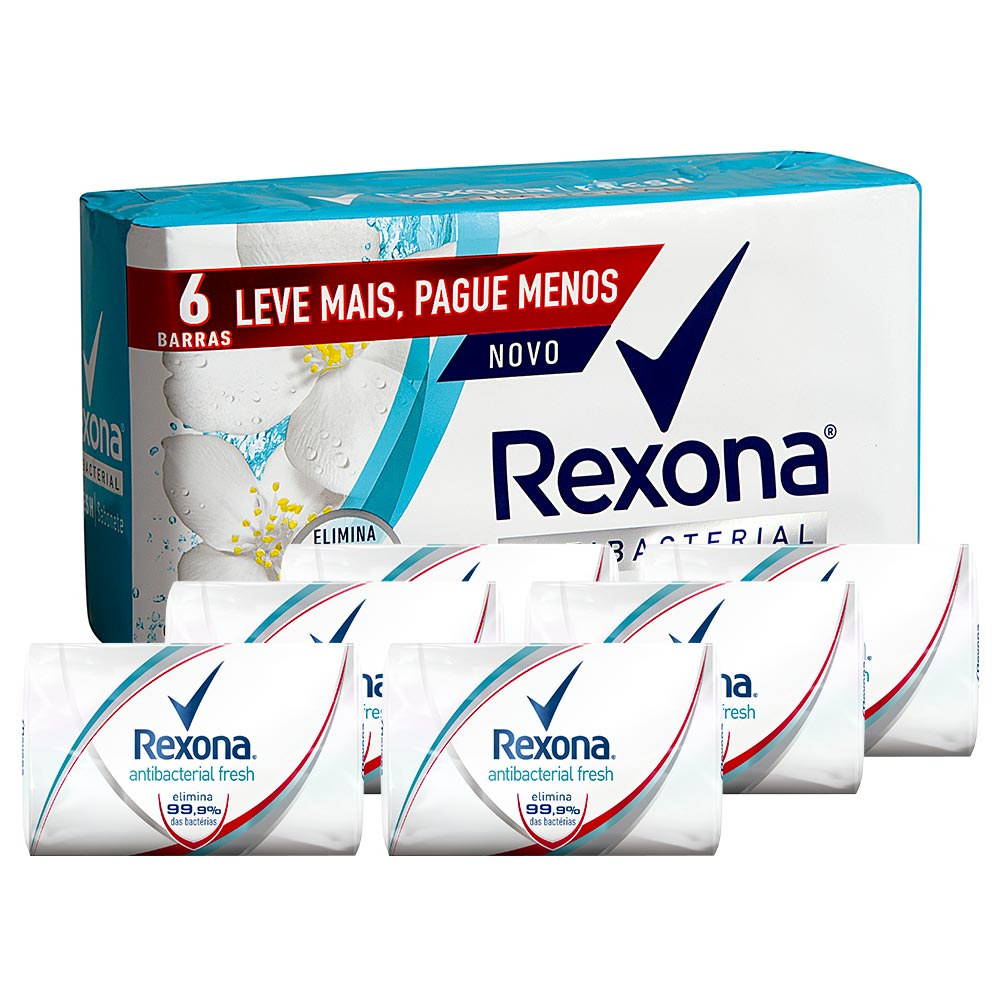 Conjunto com 6 Sabonetes Rexona Antibacterial 84g - Zaffari