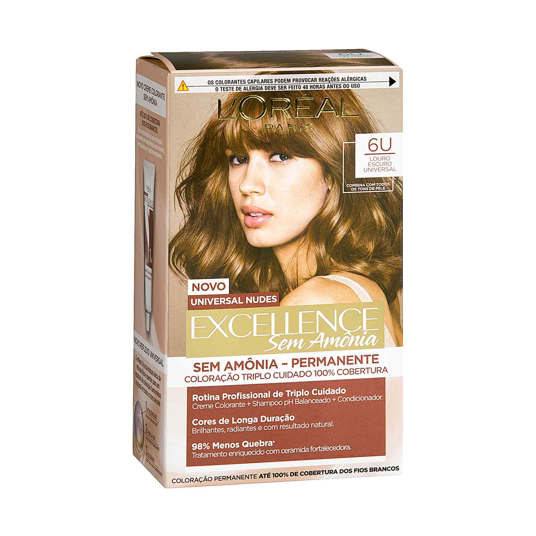 Tintura sem Amônia Excellence L'Oréal Louro Escuro - Zaffari