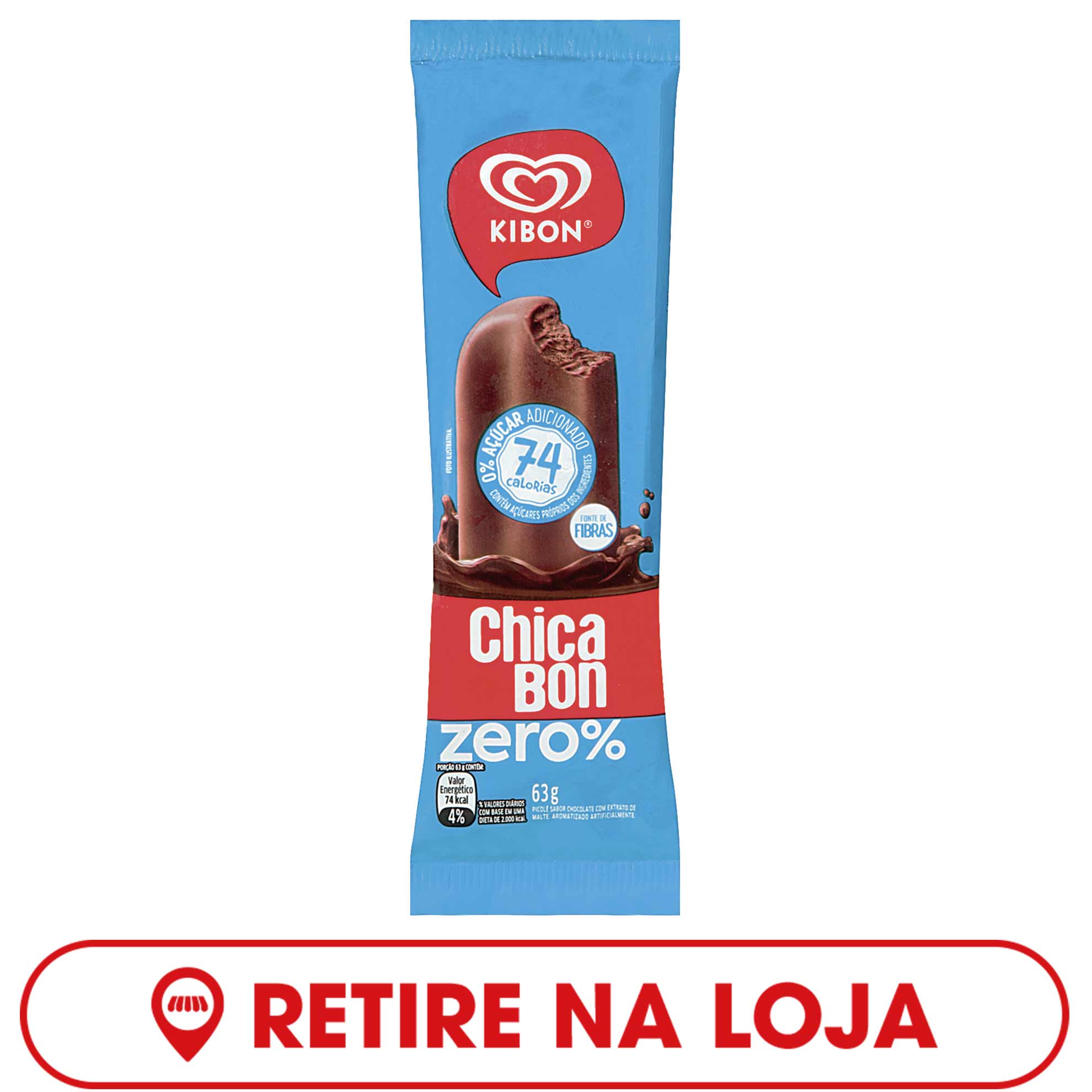 Picolé de Chocolate Zero Açúcar Chicabon Kibon 63g - Zaffari