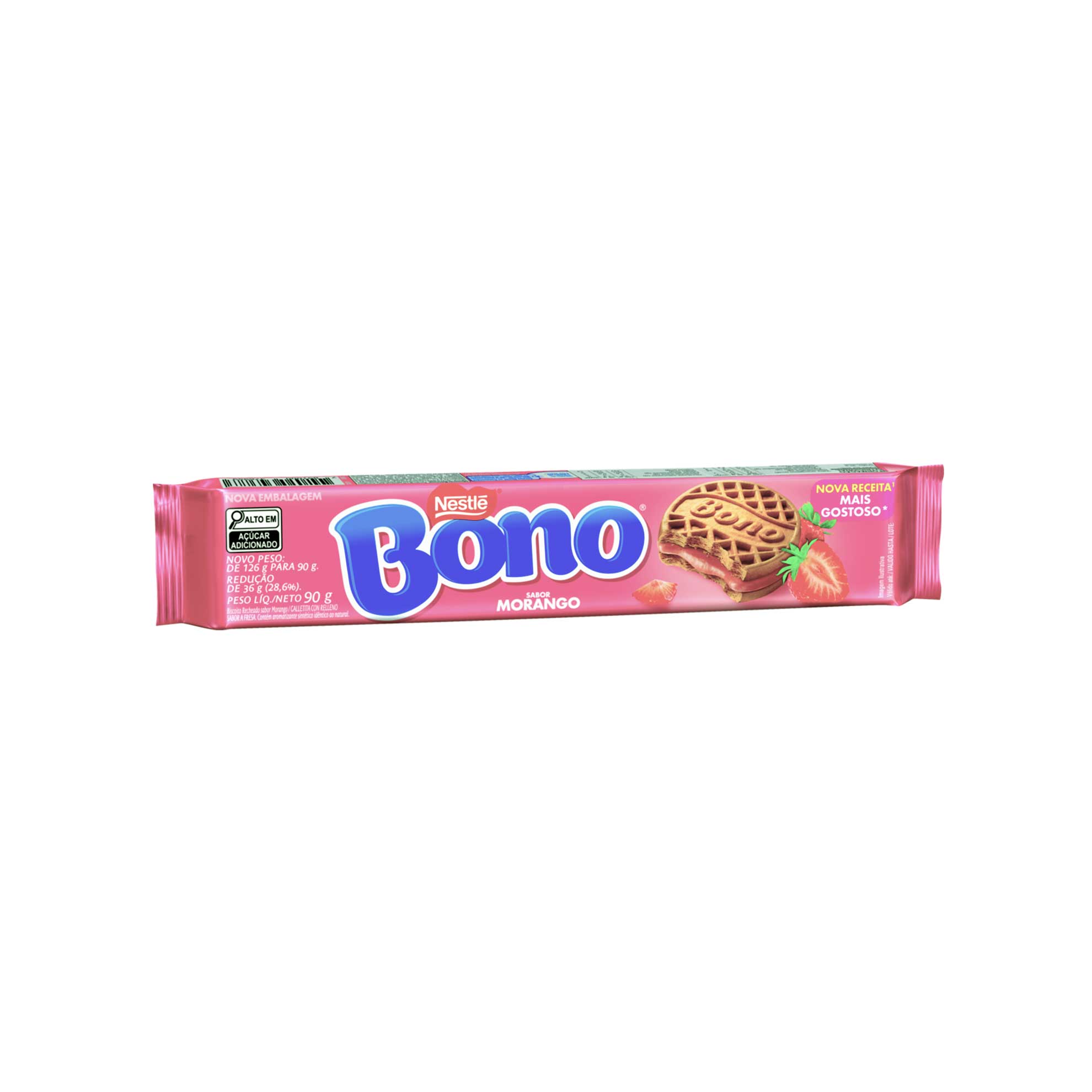 Biscoito com Recheio de Morango Nestlé Bono 90g - Zaffari