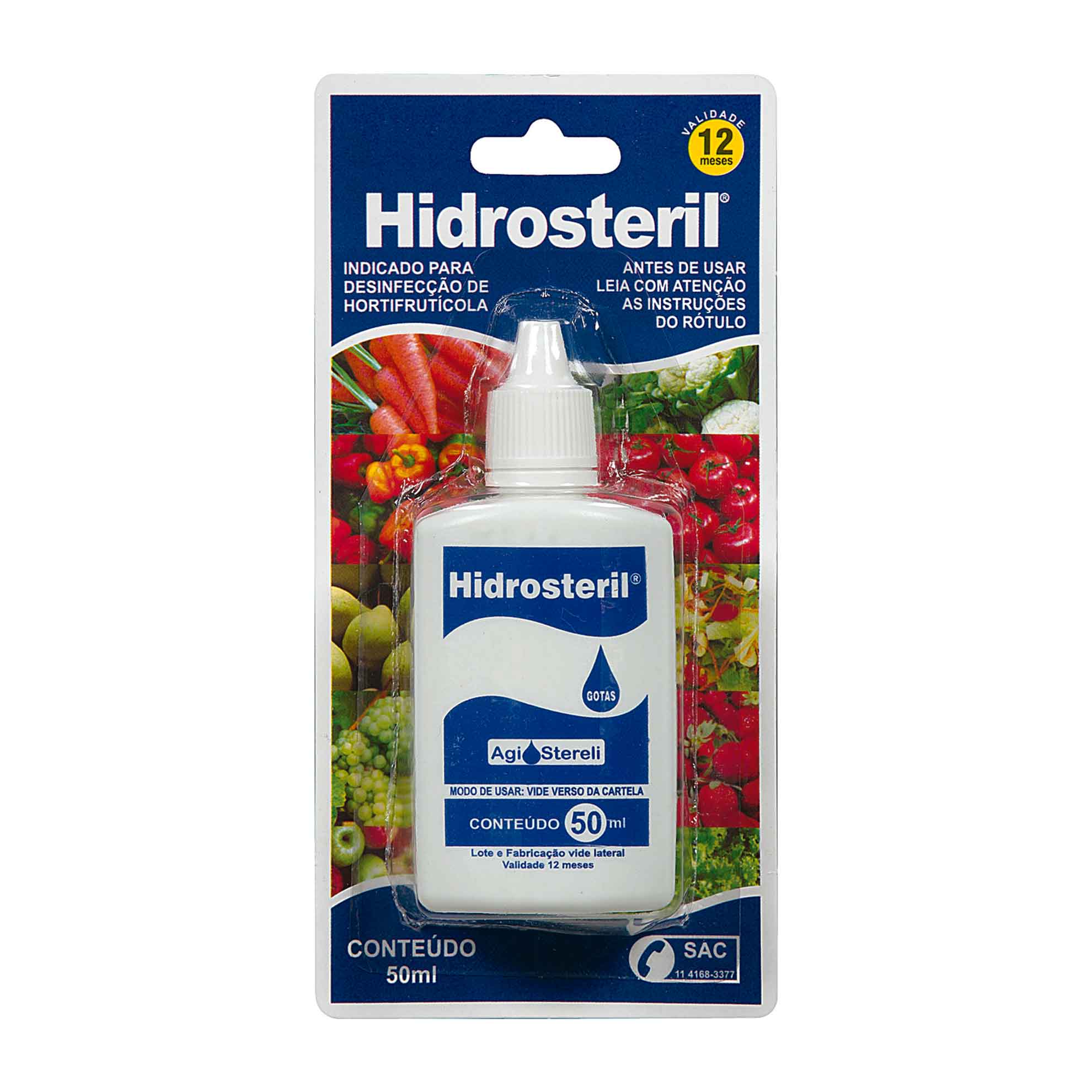 Desinfetante para Alimentos em Gotas Hidrosteril 50ml - Zaffari