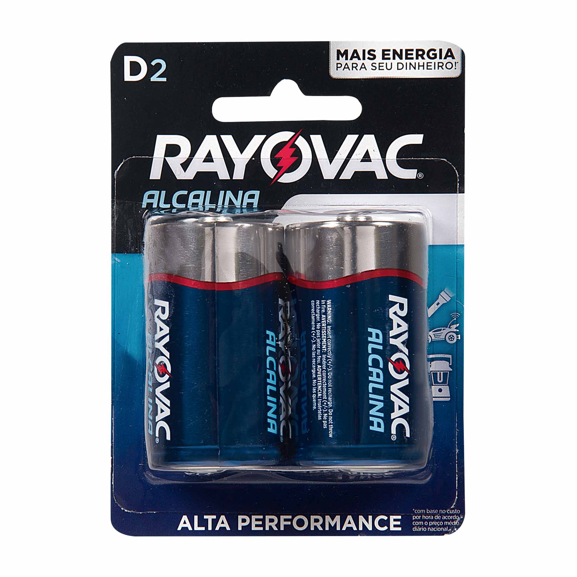 Pilha Alcalina Rayovac D2 2 unidades - Zaffari & Bourbon