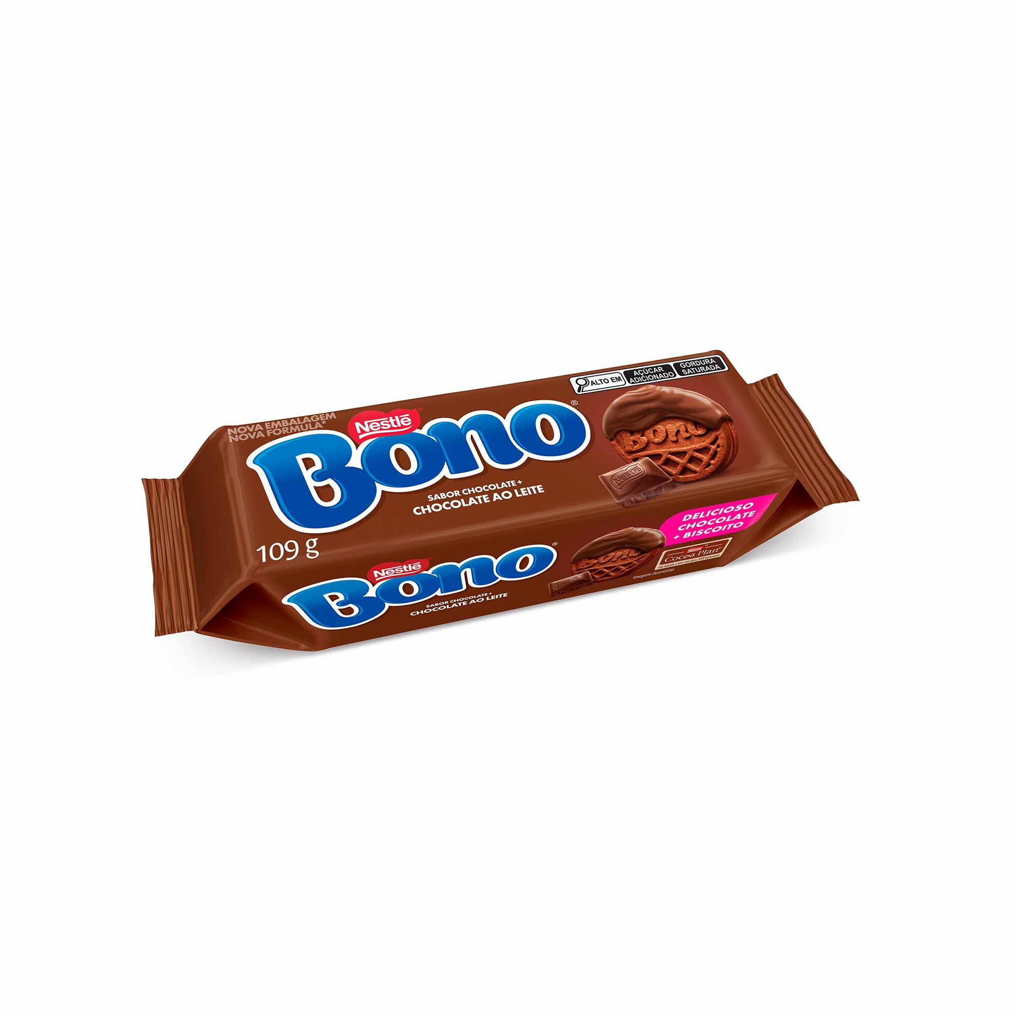 Biscoito Recheado Coberto com Chocolate ao Leite Bono Nestlé 109g ...