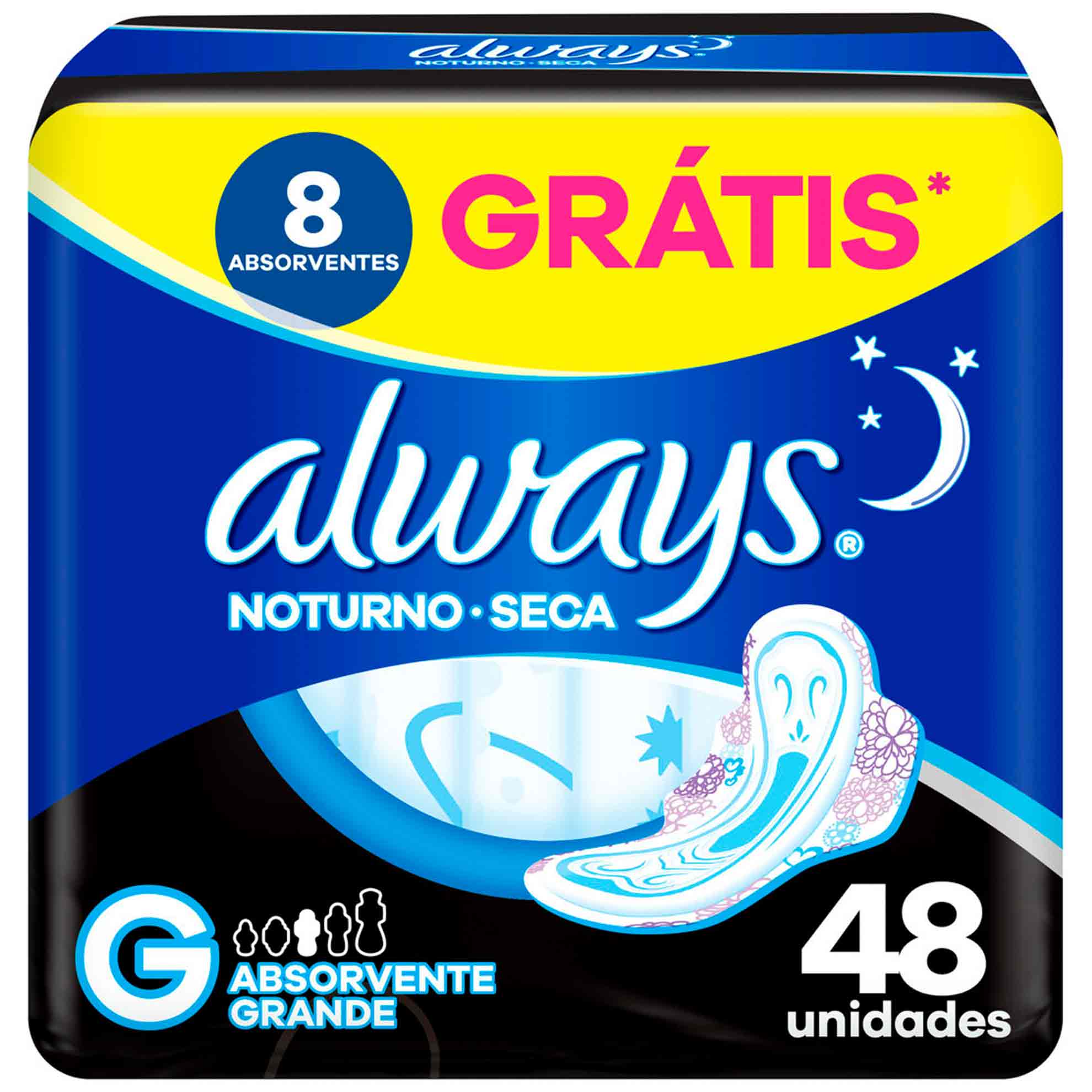 Absorvente Always Grande Noturno com Abas - Zaffari & Bourbon