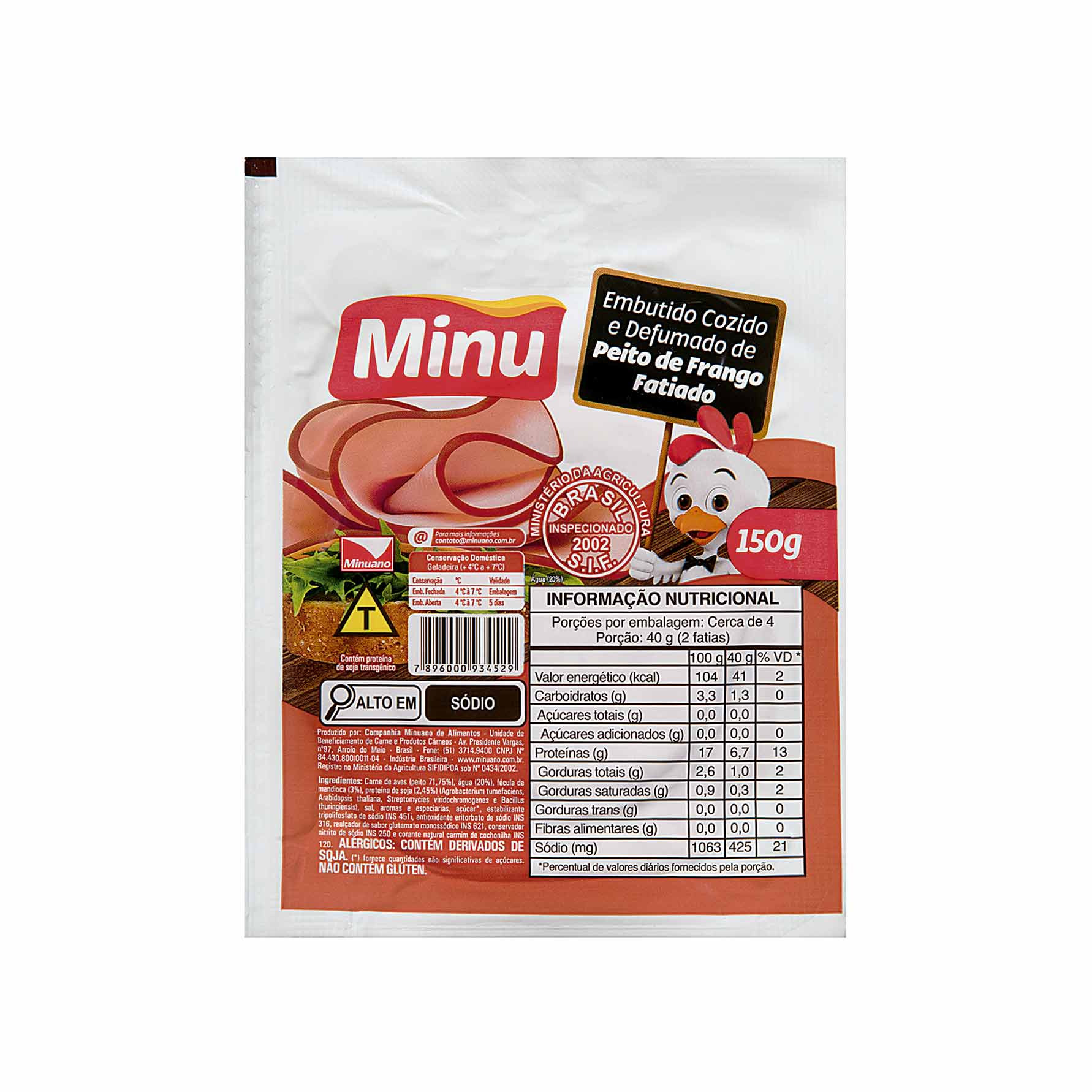 Peito de Frango Fatiado Defumado Minu 150g - Zaffari & Bourbon