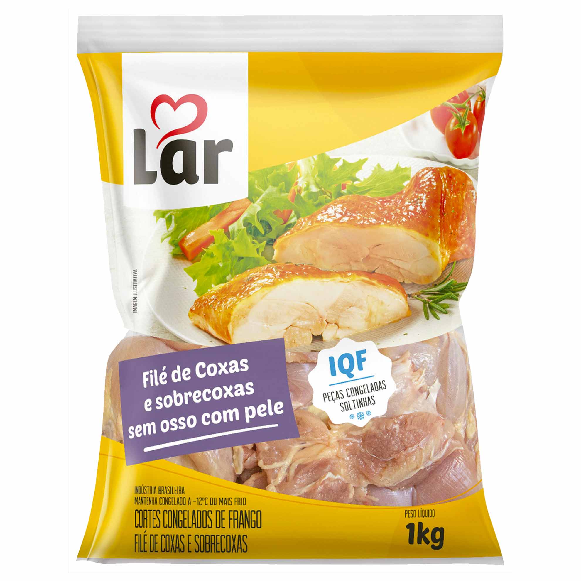 Filé de Coxa e Sobrecoxa de Frango com Pele Congelado Lar 1kg - Zaffari