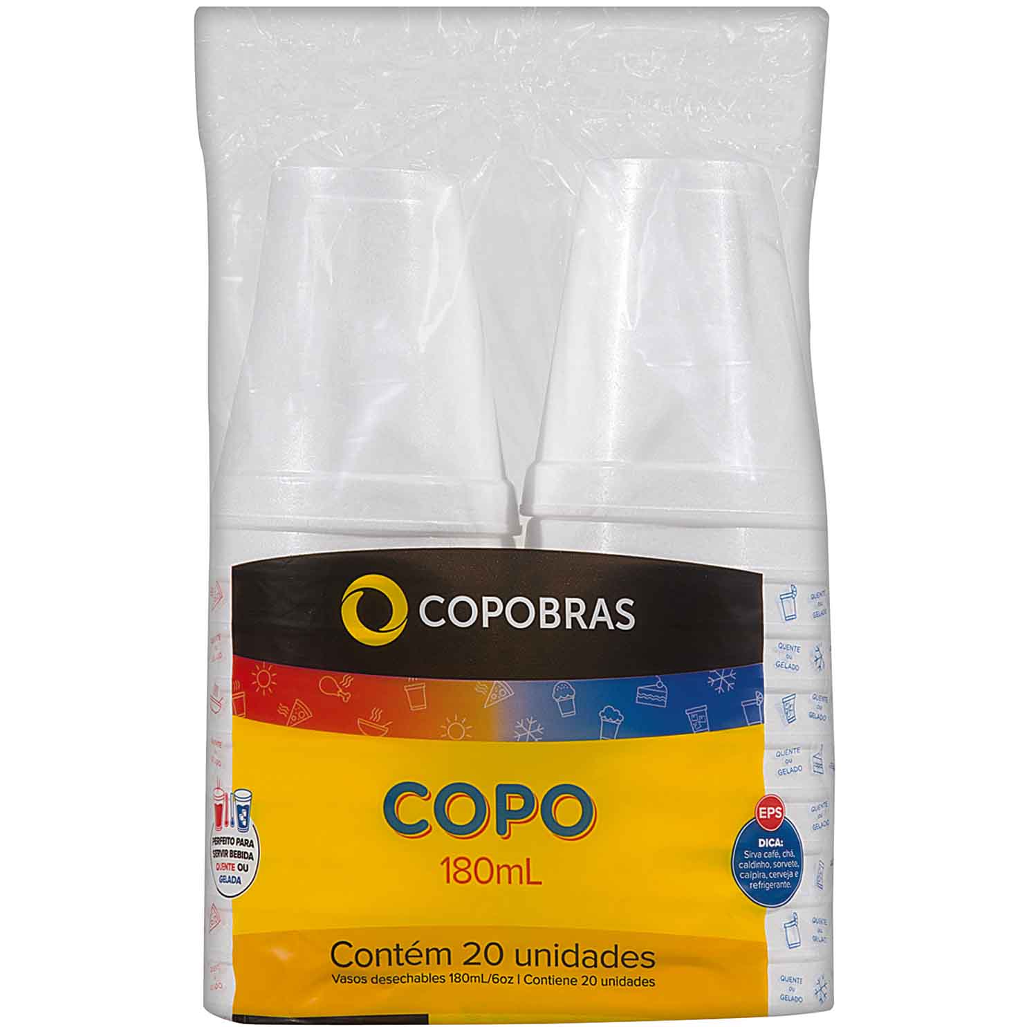 Copo Térmico Descartável Branco 180ml Copobras 20 unidades - Zaffari