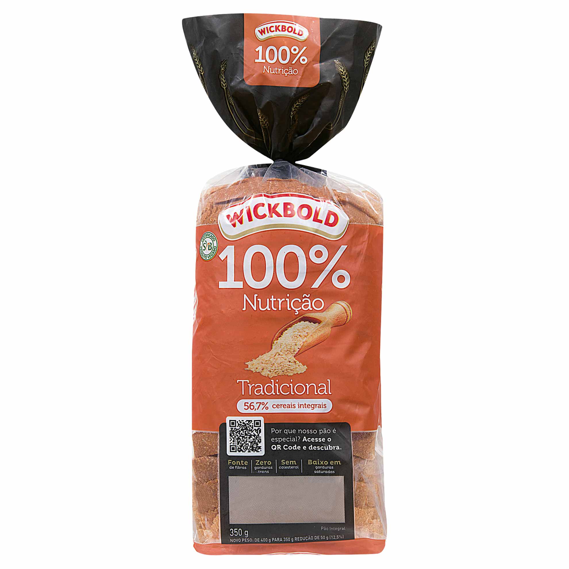 Pão de Forma Integral 100% Nutrição Tradicional Wickbold 350g - Zaffari