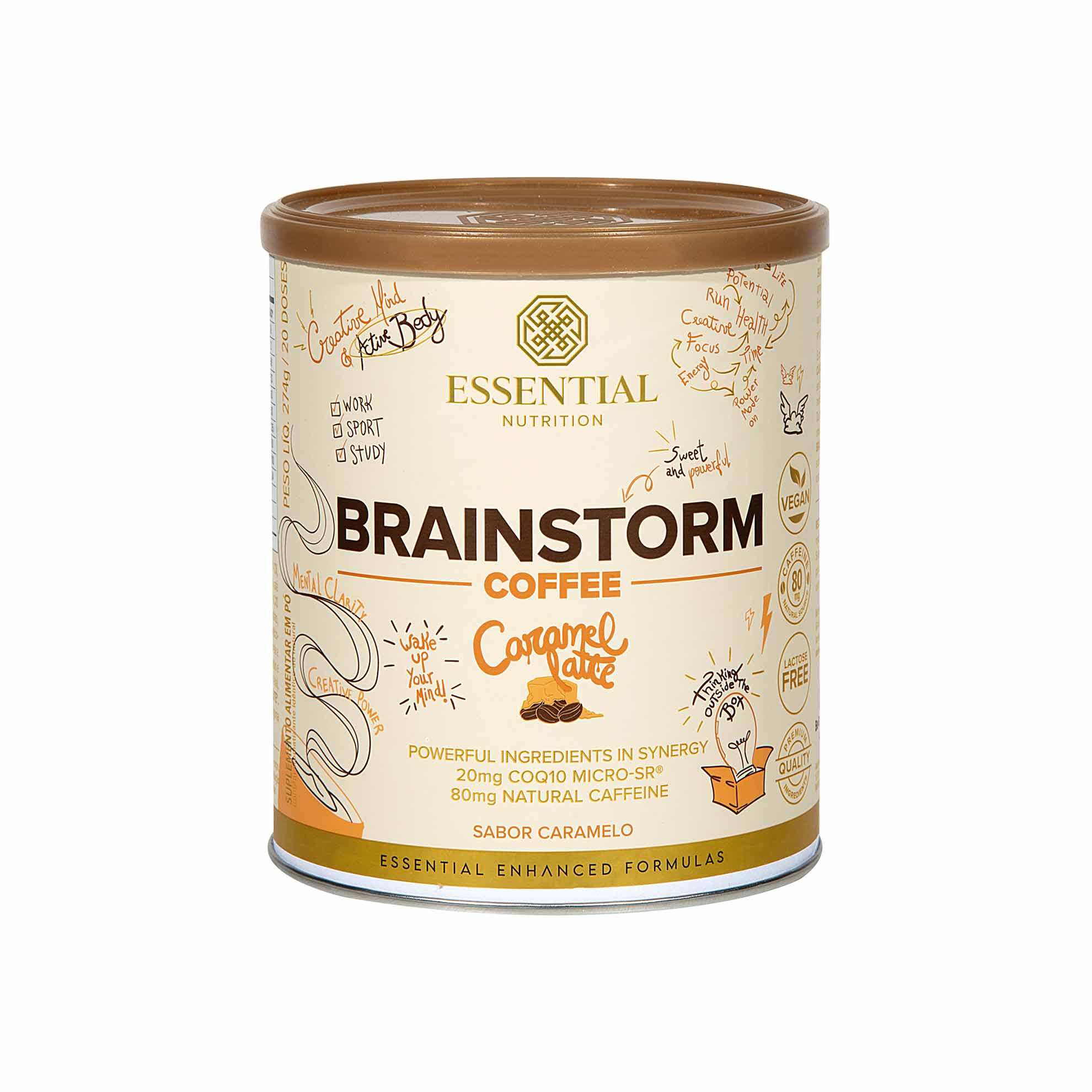 Suplemento Coffee Caramel Latte Essential Brainstorm 274g - Zaffari ...