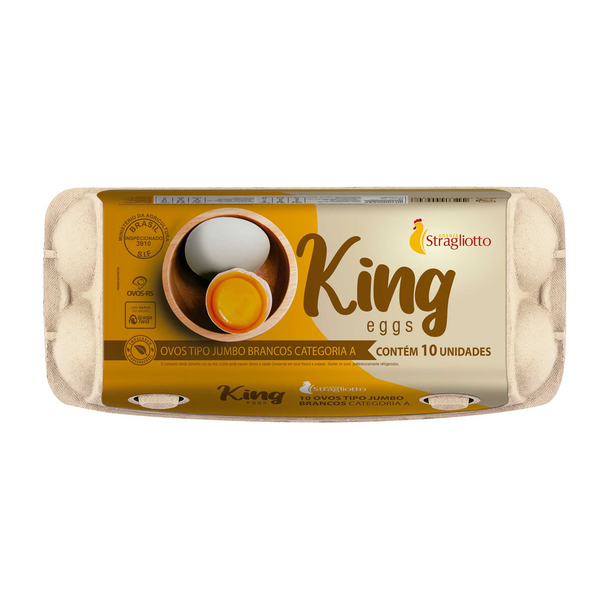 Ovos Branco tipo Jumbo King Eggs Stragliotto 10 Unidades - Zaffari ...
