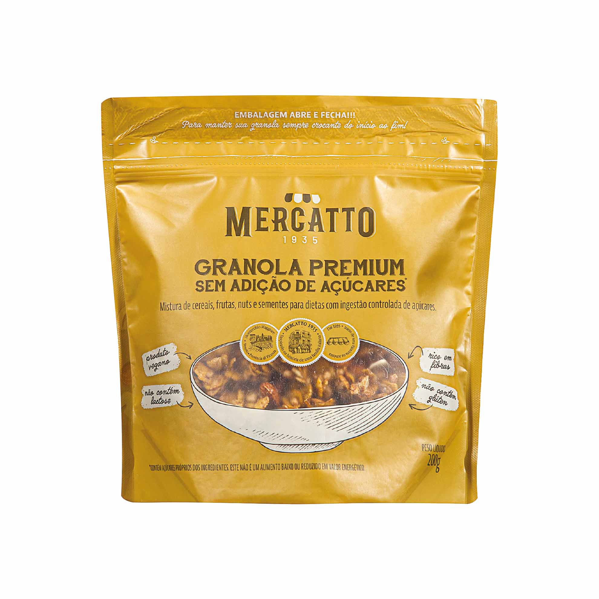 Granola Premium sem Adição de Açúcar Mercatto 200g - Zaffari