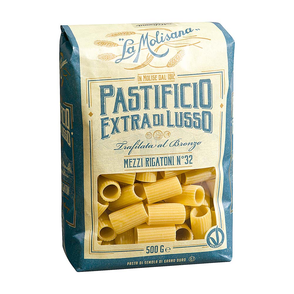 Massa Mezzi Rigatoni Nº32 Pastificio Extra di Lusso La Molisana 500g ...