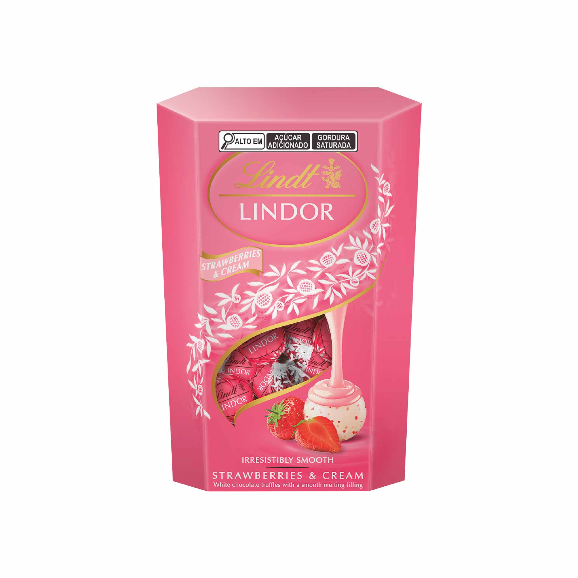 Bombom Lindt Lindor sabor Chocolate Branco com Morango 200g - Zaffari & Bourbon