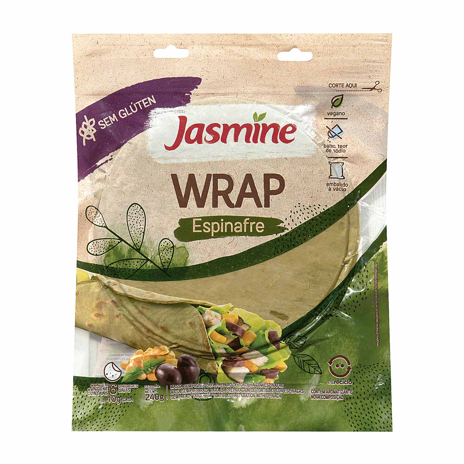 Wrap Espinafre Jasmine 240g - Zaffari