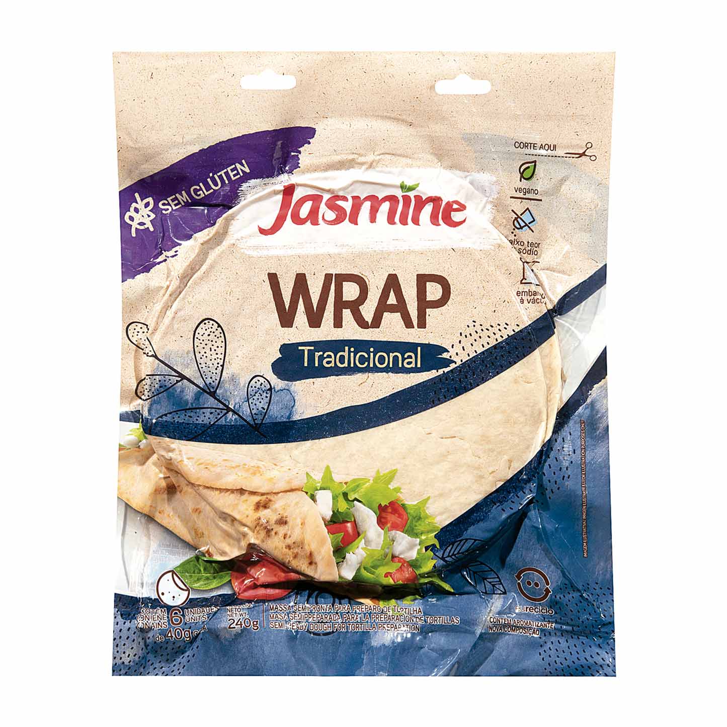 Wrap Jasmine Vegano Tradicional sem Glúten 240g - Zaffari