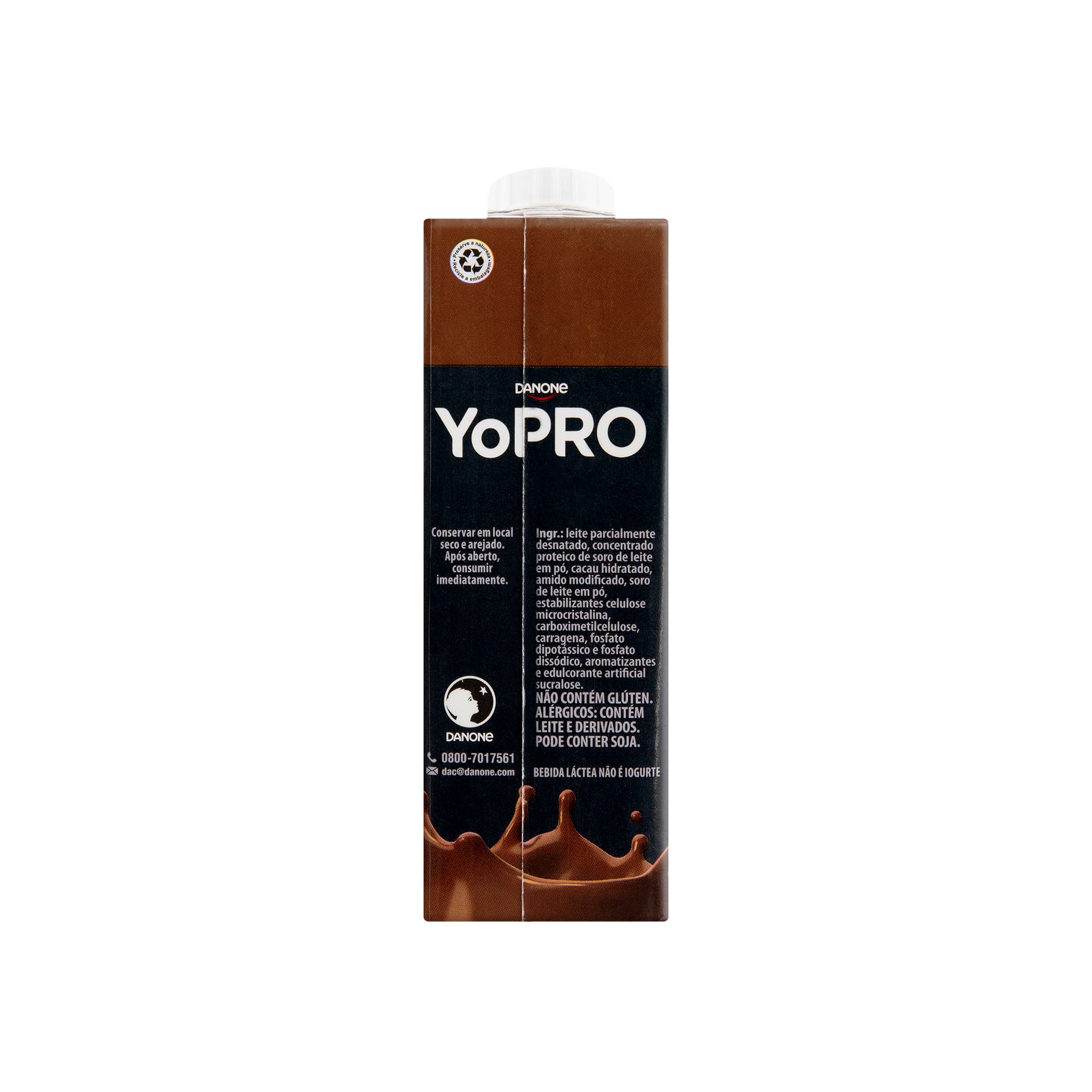 Bebida Láctea de Chocolate Zero Lactose 15g Proteínas YoPRO Danone ...