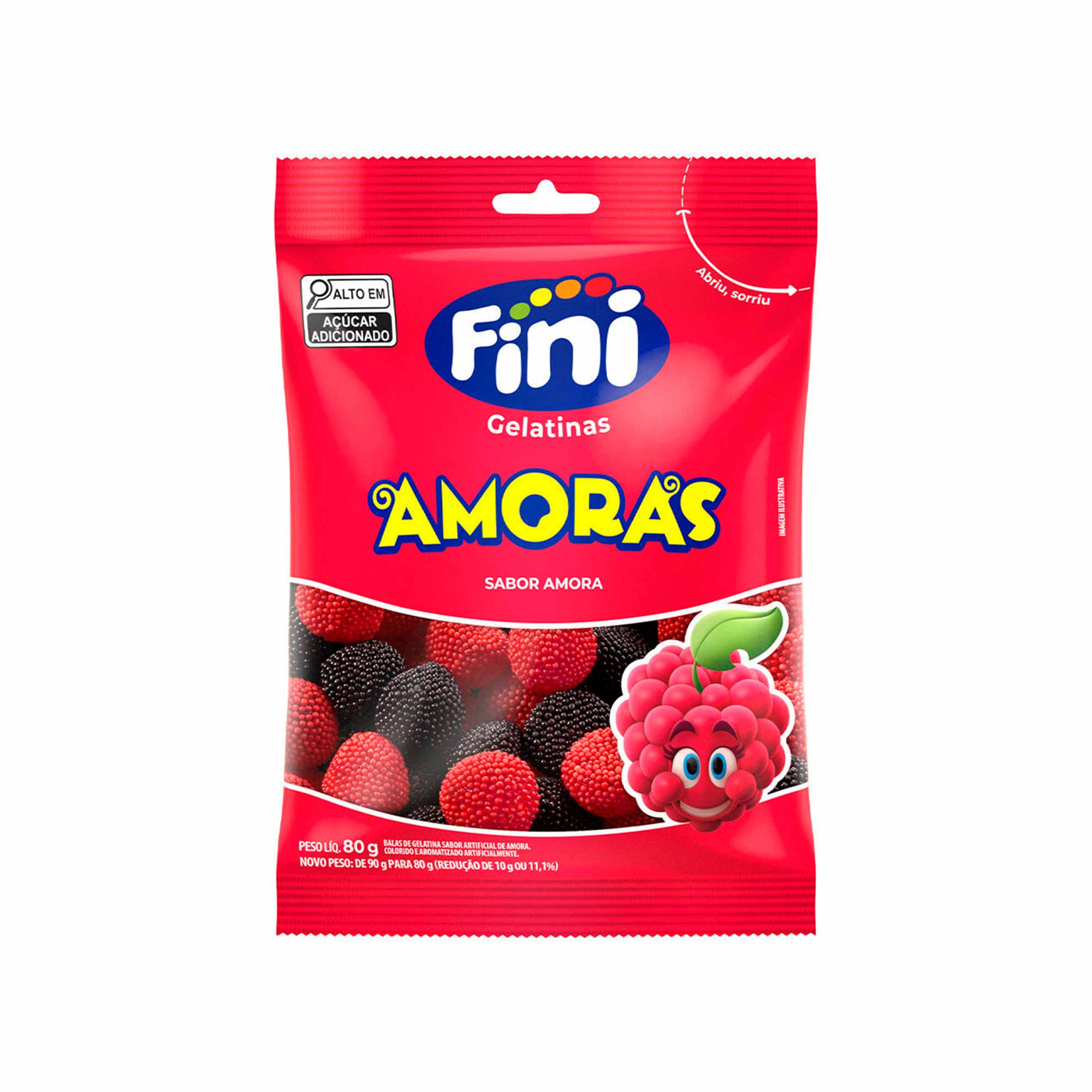Bala de Gelatina Amoras Fini 80g - Zaffari