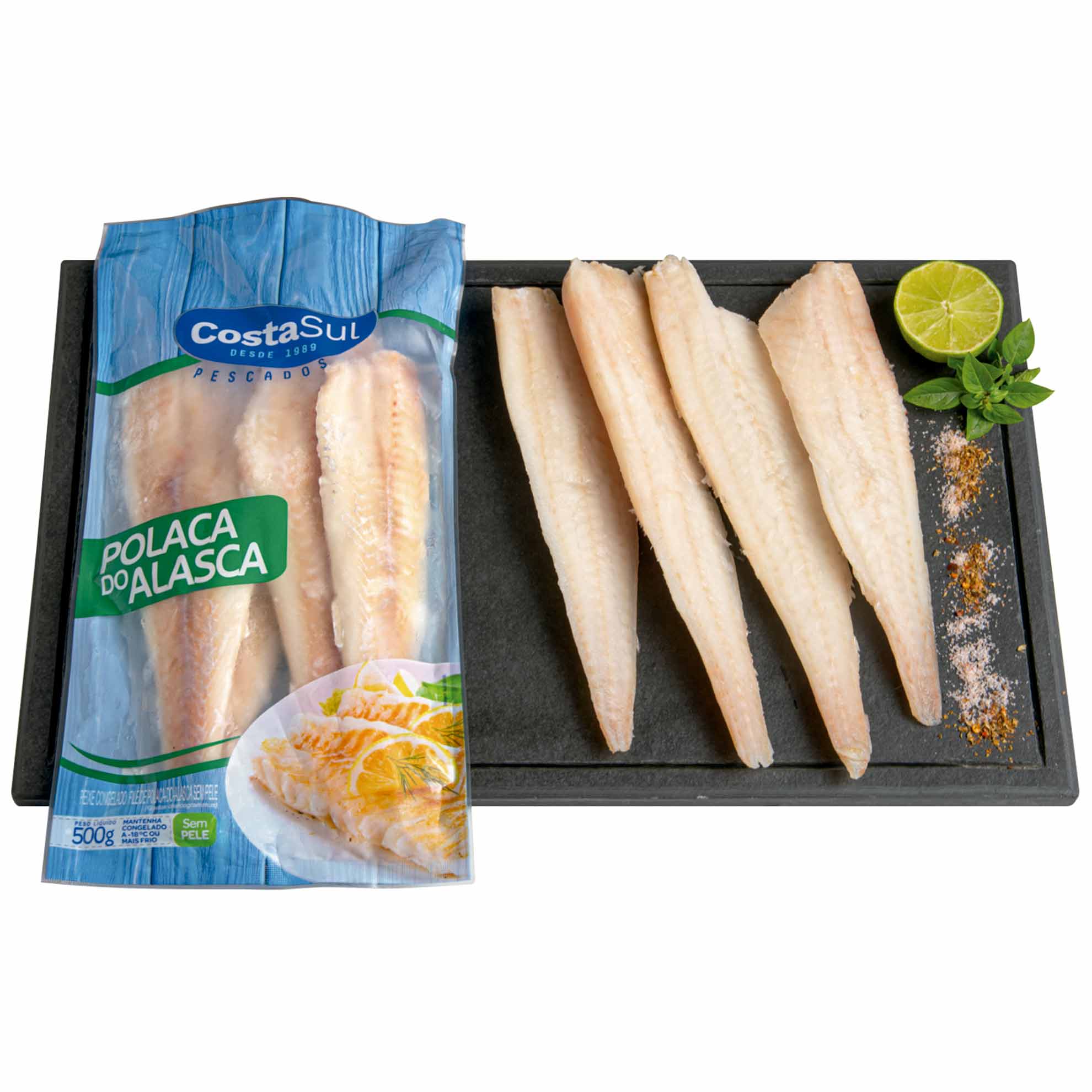 Filé de Peixe Congelado Polaca do Alasca Costa Sul Pescados 500g - Zaffari