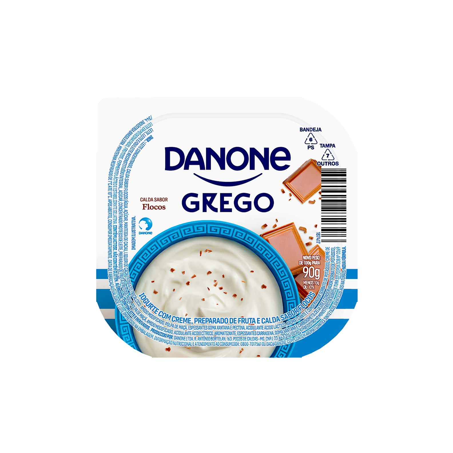 Iogurte Grego de Creme com Calda de Flocos Danone 90g - Zaffari