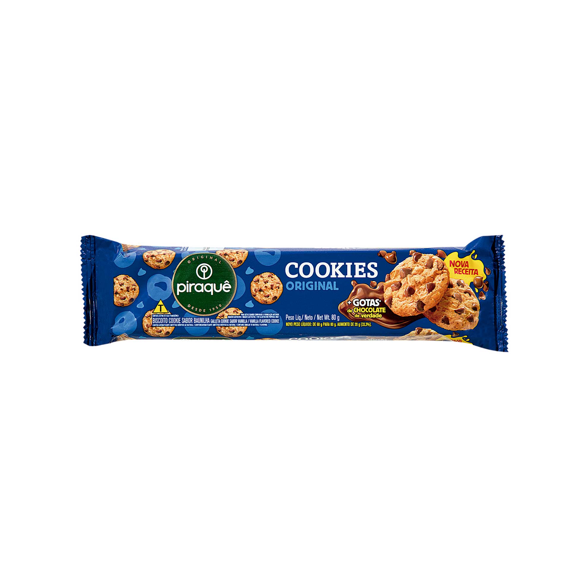 Cookies com Gotas de Chocolate Original Piraquê 80g - Zaffari