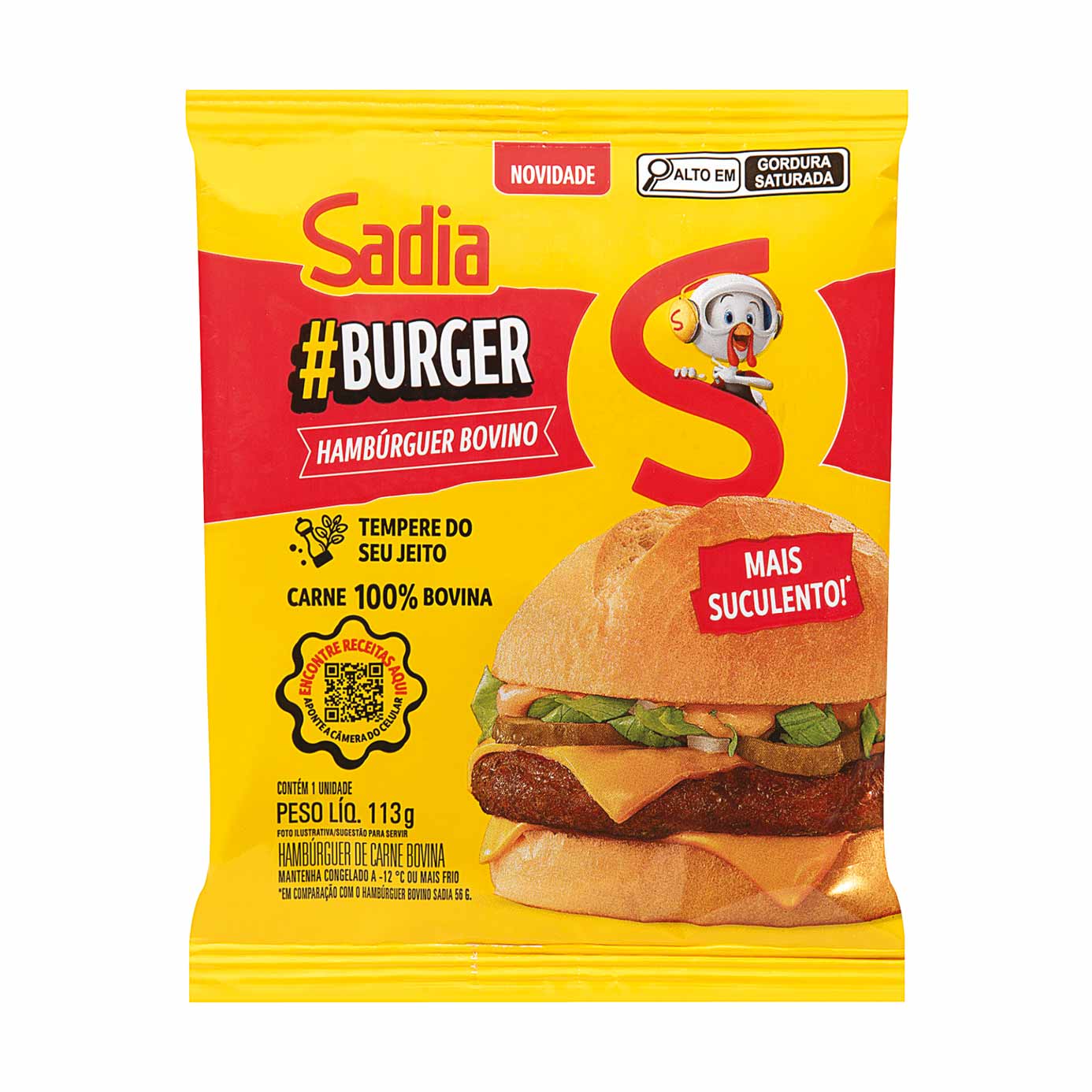 Hambúrguer Bovino Congelado Sadia 113g - Zaffari