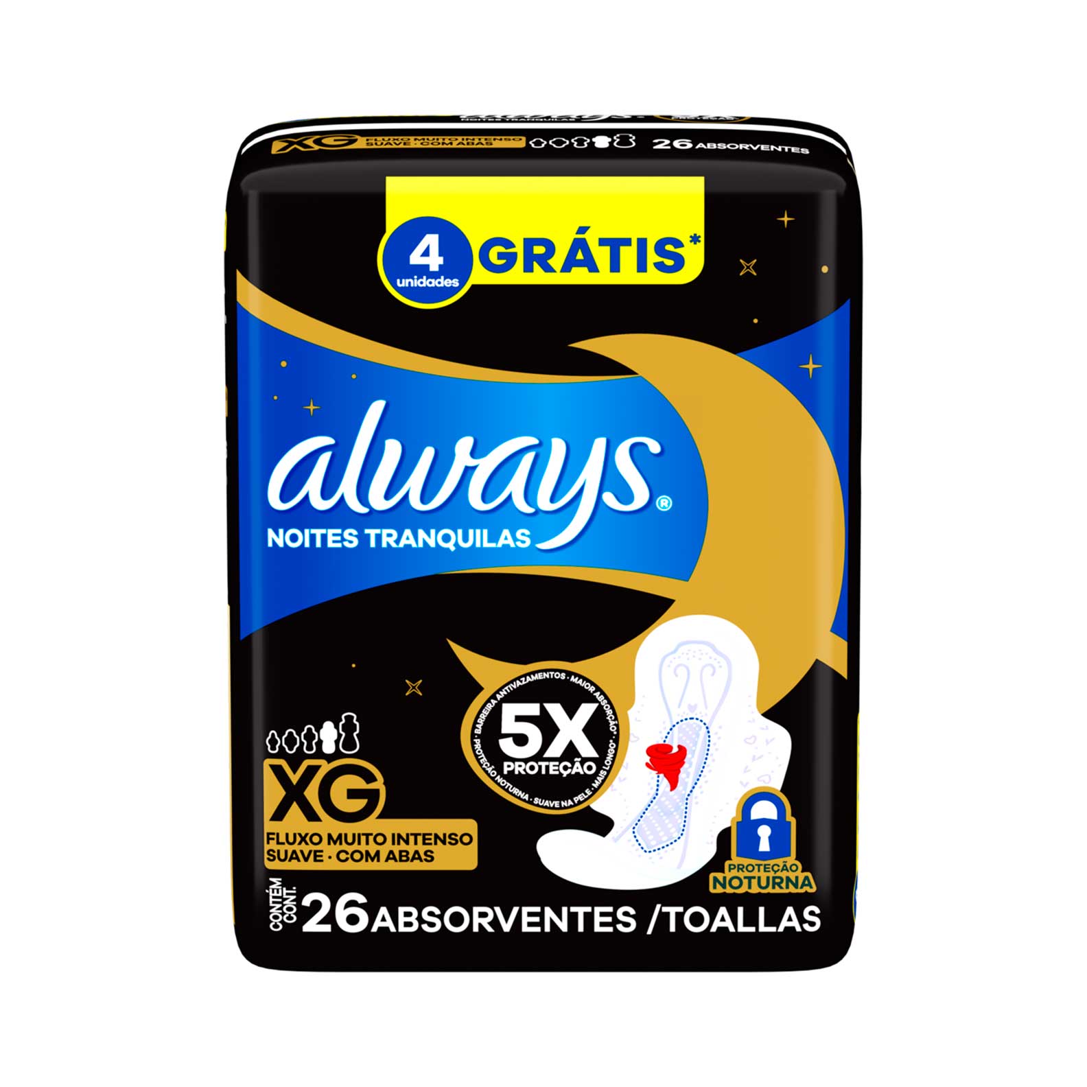 Absorvente Noturno Always com Abas XG 26 Unidades - Zaffari & Bourbon