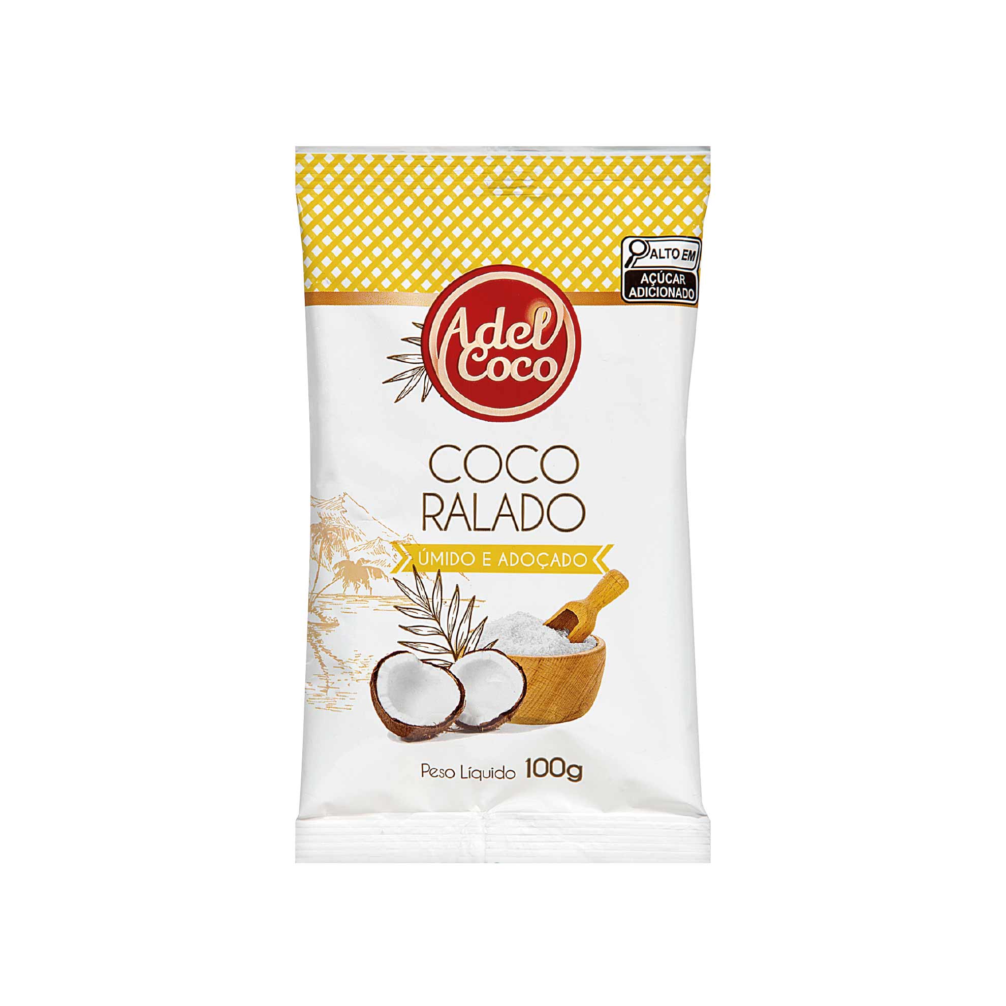 Coco Ralado Úmido e Adoçado Adel Coco 100g - Zaffari & Bourbon