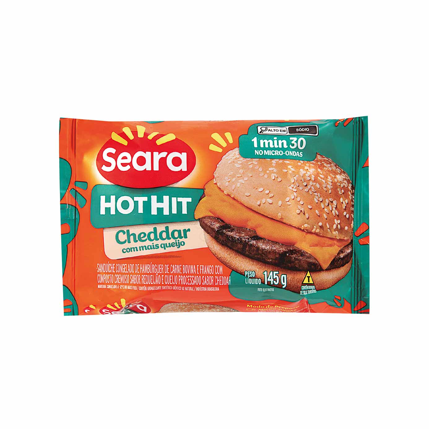 Hambúrguer Congelado Cheddar Seara Hot Hit 145g - Zaffari