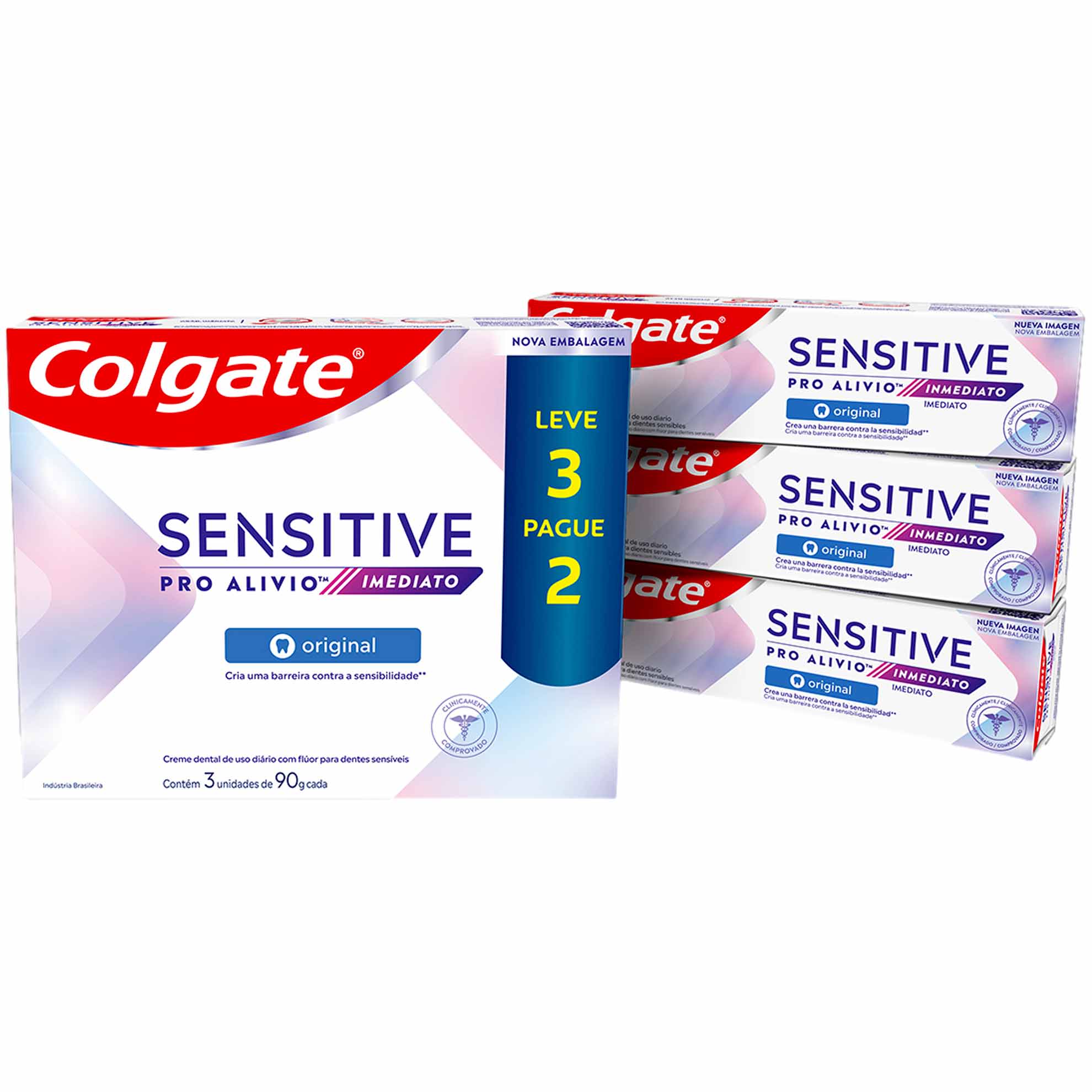 Conjunto com 3 Cremes Dentais Colgate Sensitive Pro-Alívio 90g - Zaffari