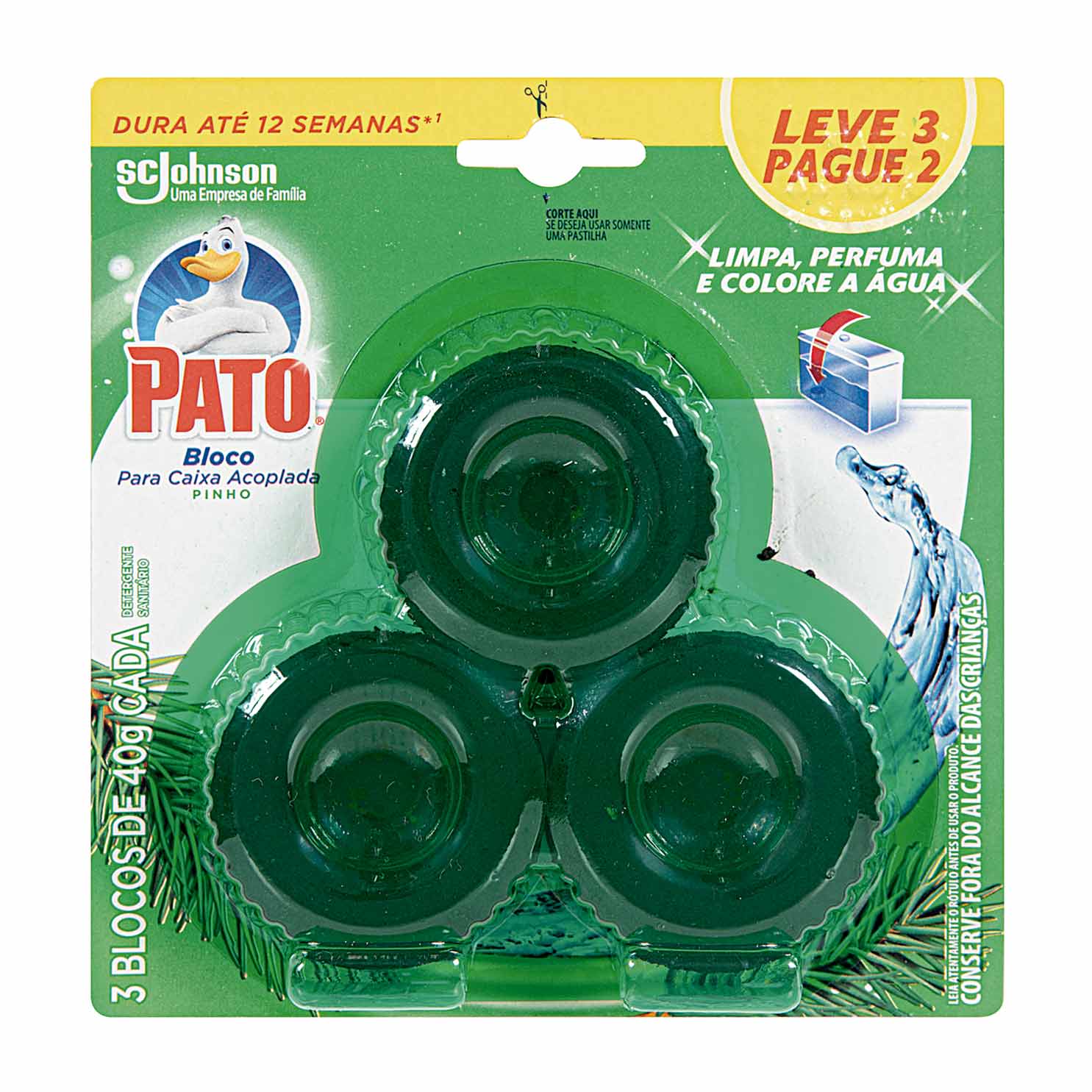 Bloco Sanitário para Caixa Acoplada Pinho Pato 3 Unidades - Zaffari